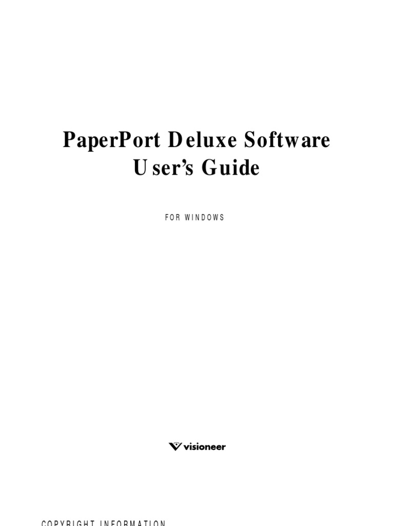 Paperport Deluxe Software User'S Guide: For Windows | PDF | Image ...
