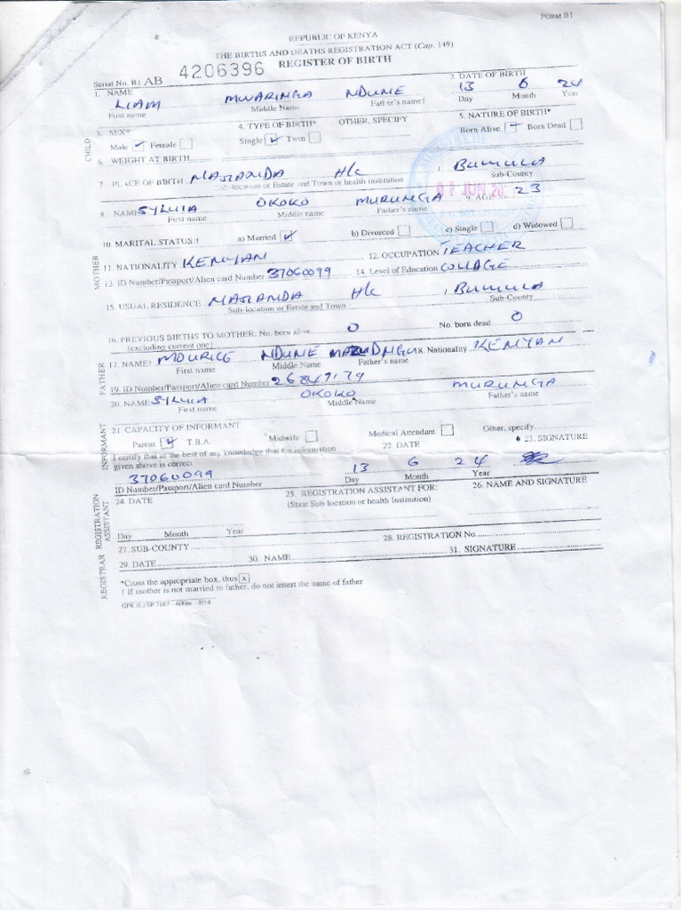 Application For Late Registration of Birth | PDF