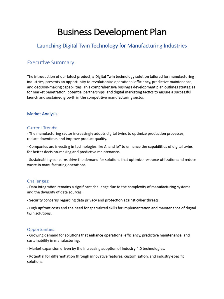 Business Development Plan | PDF | Digital Marketing | Marketing