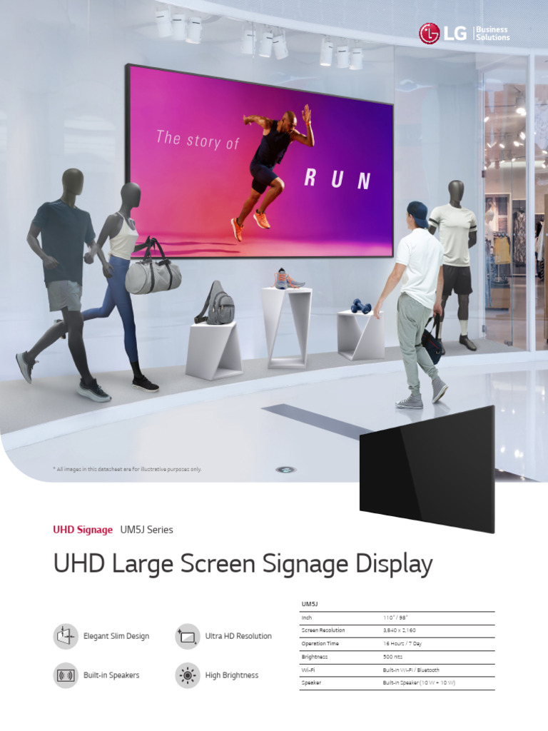 LG Spec-Sheet Um5j Series | PDF | Hdmi | Video