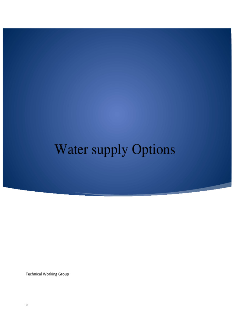 Water Supply Options in Detailed On 19-01-2018 | PDF | Drinking Water ...