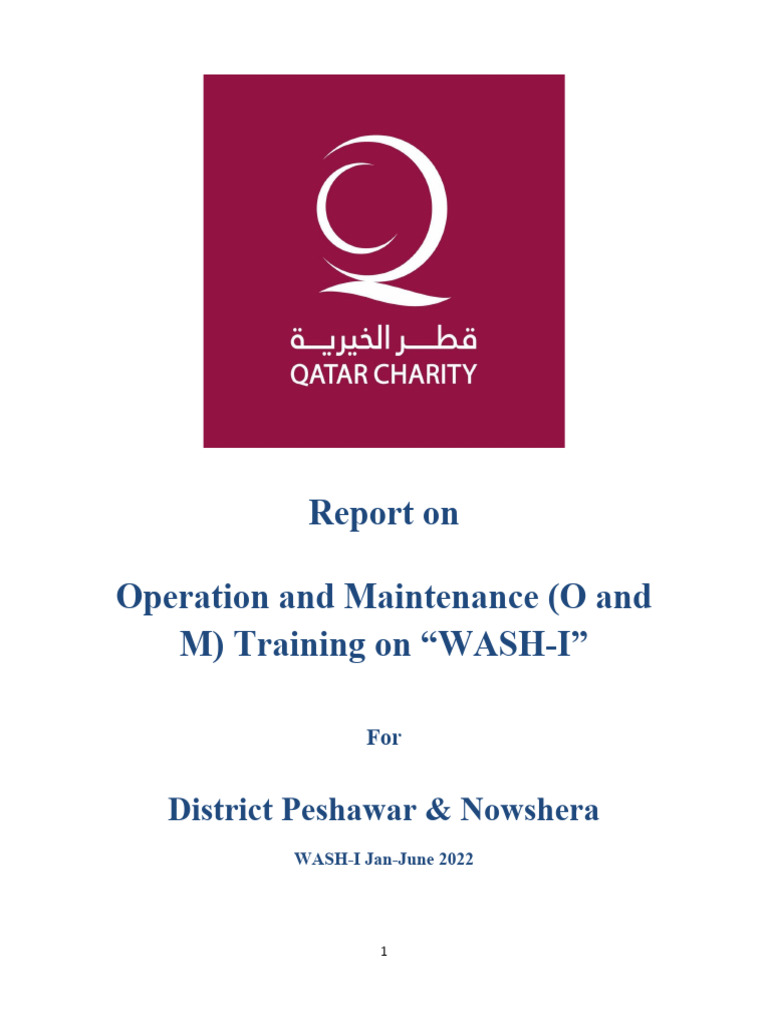 O&M Training Report WASH-I-SOLAR at District Peshawar & Nowshera Jan - June 2022. | PDF | Wash
