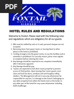 Hotel Rules & Regulations Sample | PDF