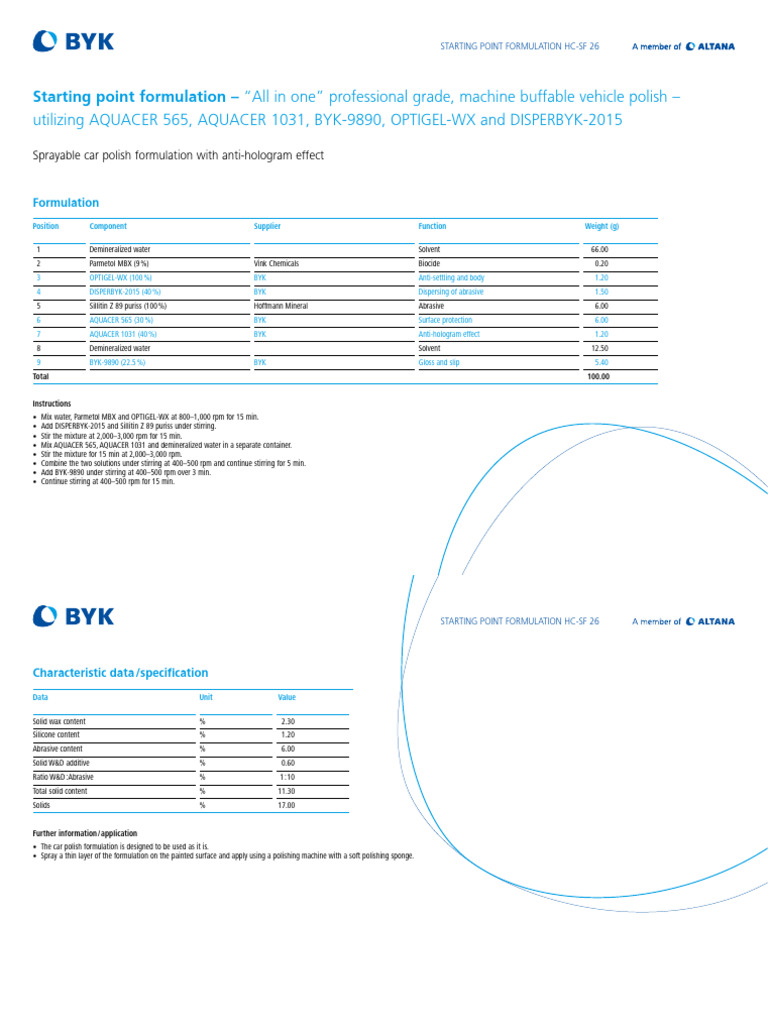HC SF - 26 - CAR 4057 All in One Machinepolish - EN | PDF | Mixture ...
