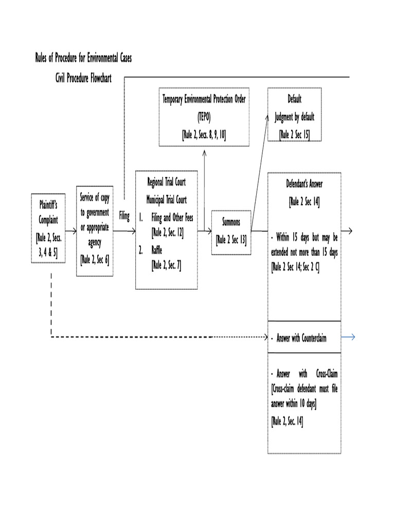 Flowchart On Environmental Cases | PDF | Lawsuit | Complaint