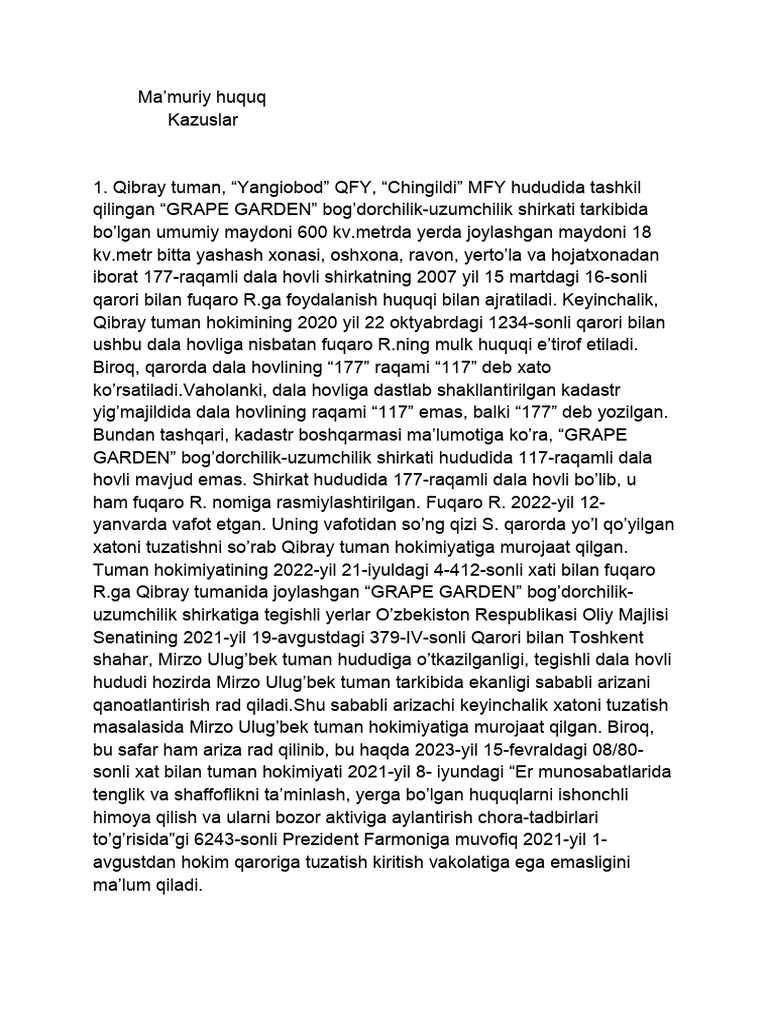 Ma'muriy Huquq | PDF