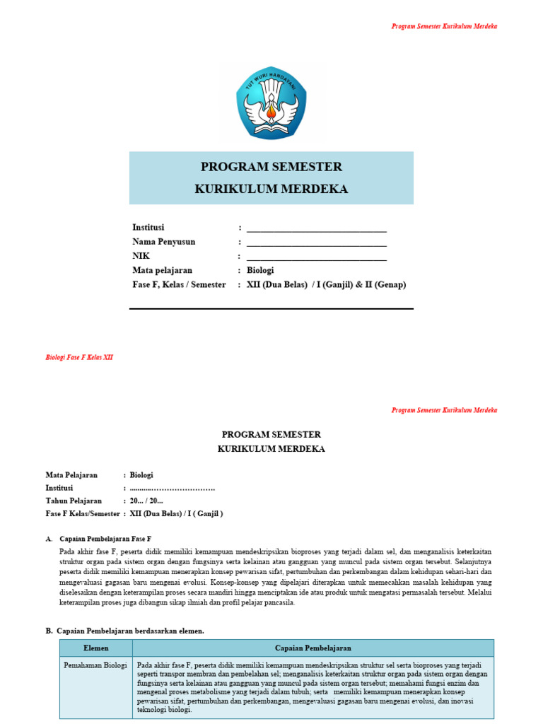 PROMES Kurikulum Merdeka | PDF