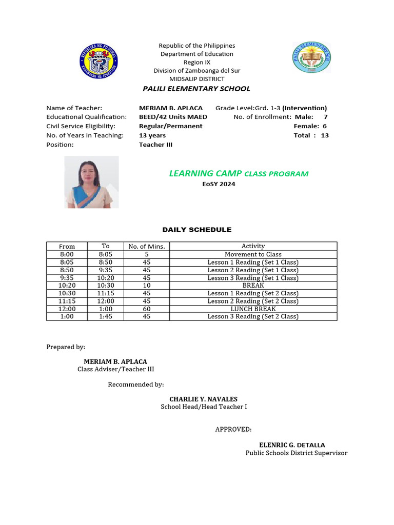 Class Program NLC 2024 | PDF