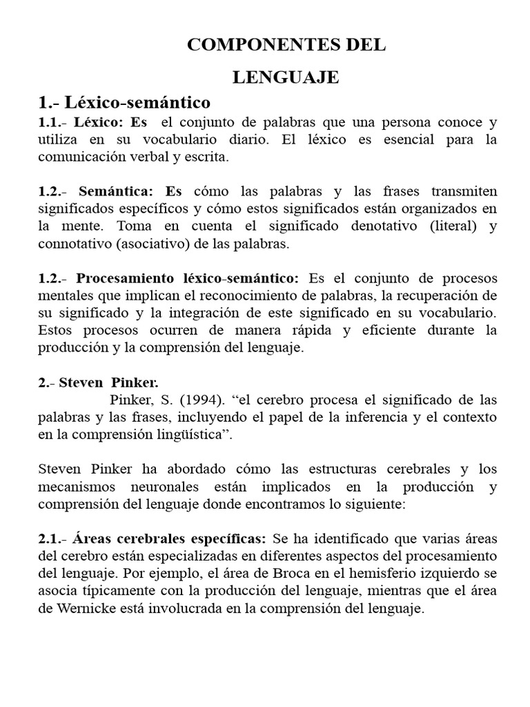 Semantico Lexico | PDF | Cerebro | Léxico