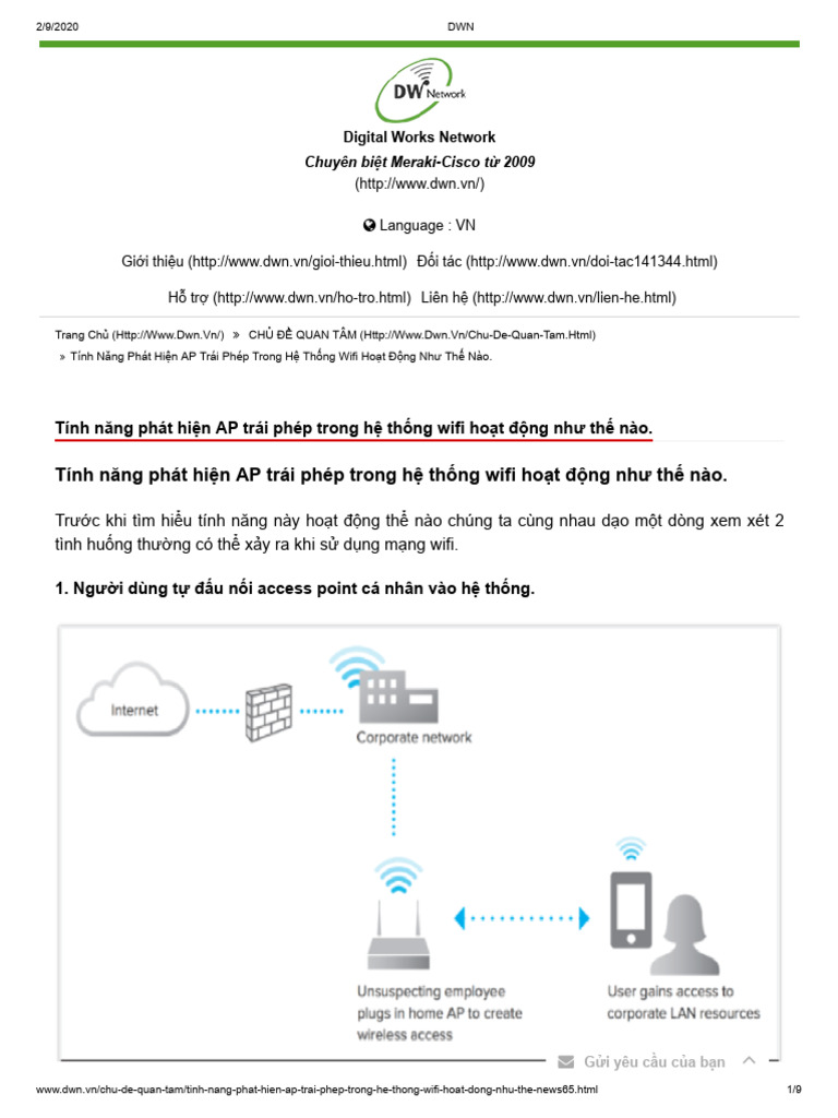 Tinh năng phát hiện AP trái phép trong hệ thống wifi- Rogue access ...
