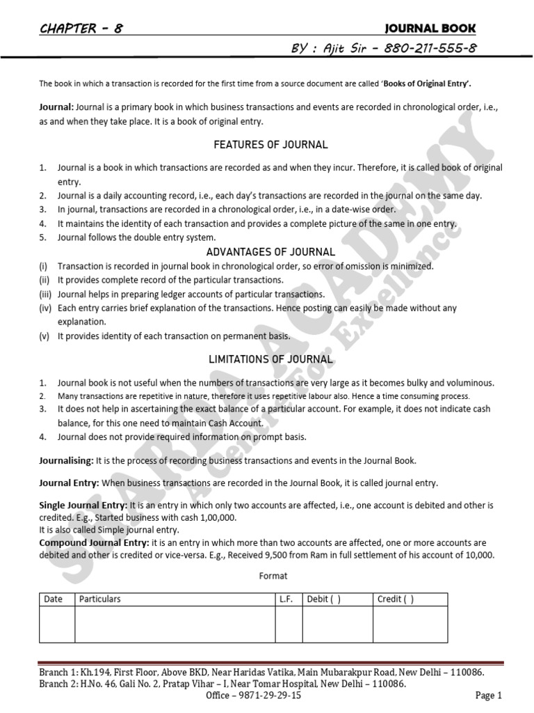 Journal Book: Features & Entries Guide | PDF | Banks | Cheque