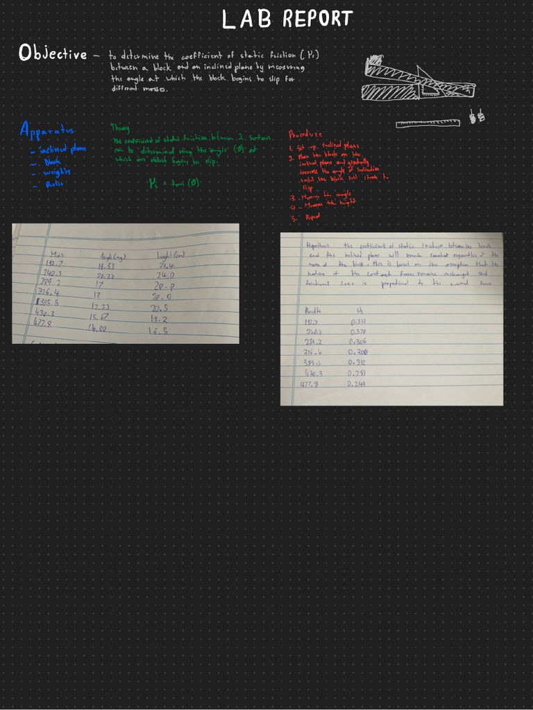 Inclined Plane Lab Report | PDF