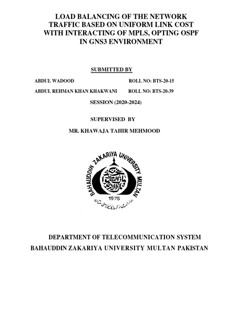 MPLS Project On Load Balancing | PDF | Networking | Multiprotocol Label Switching