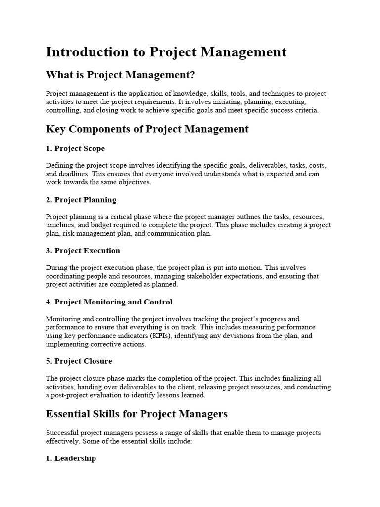 The Basics of Project Management | PDF | Project Management | Agile ...