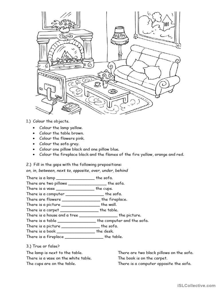Preposition Worksheet - Describe Things - Meeting 2 | PDF