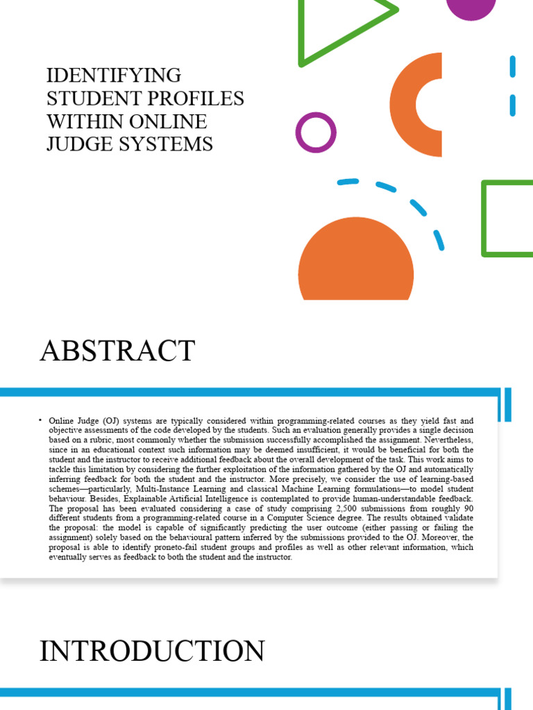 Identifying Student Profiles Within Online Judge Systems | PDF | Computer Programming | System