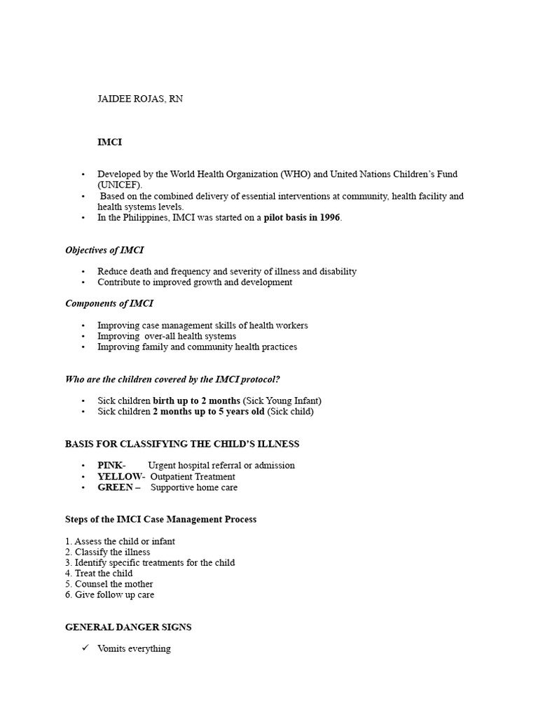 Imci CD Rojas 2024 | PDF