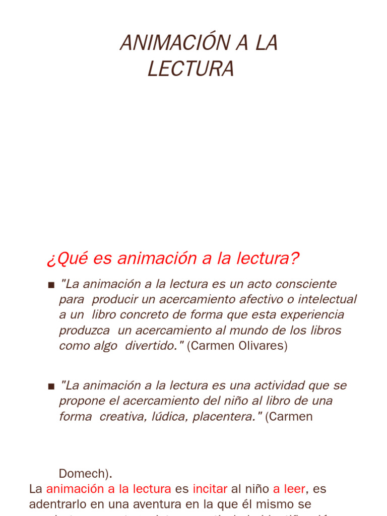 Animación A La Lectura | PDF | Cognición