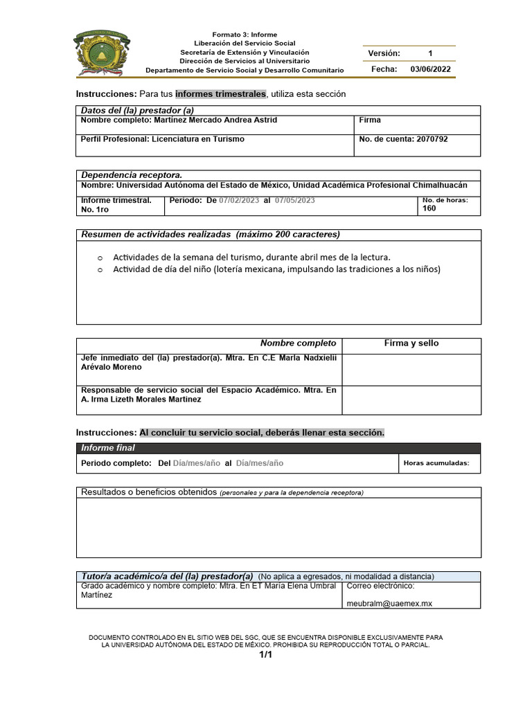 Formato Servicio Social | PDF | Negocios