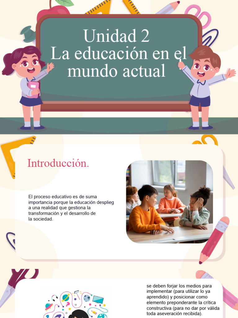 UNIDAD 2 La Educacion en El Mundo Actual | PDF | Aprendizaje | Mente