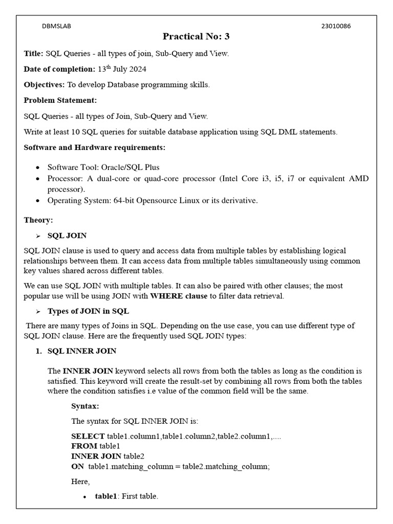 DBMS3 | PDF | Sql | Computing