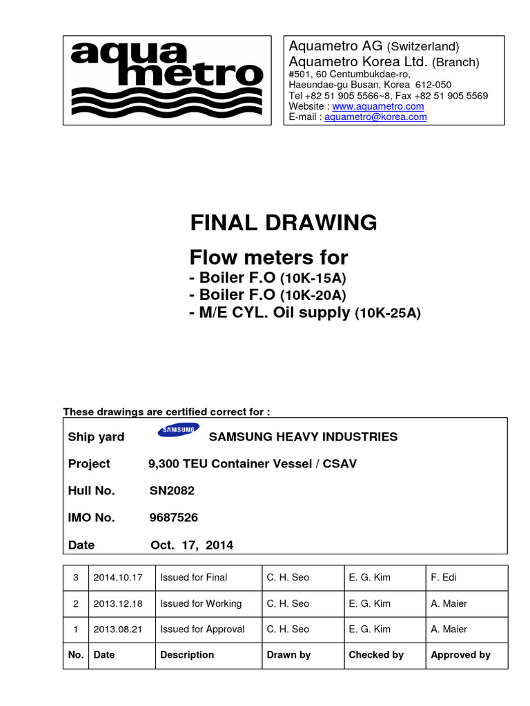 MM-07 - Flowmeter Final Drawing (20141017) | PDF | Flow Measurement