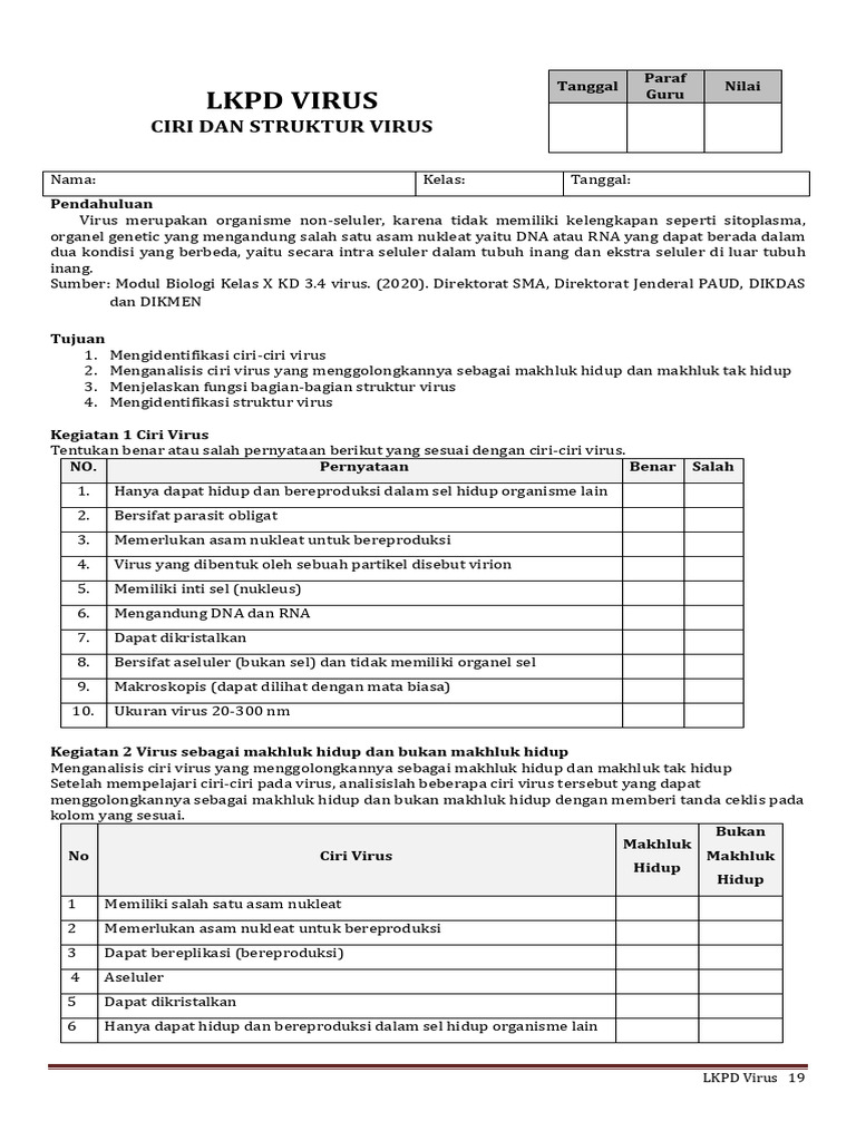 Bab 2 LKPD Virus | PDF