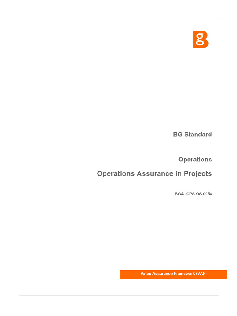 BGA-OPS-OS-0054 Operations Assurance in Projects Rev 01 | PDF | Project ...