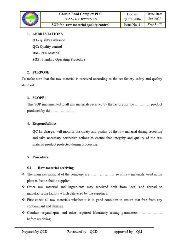 QC OP 002 For Raw Material QC | PDF | Quality Assurance