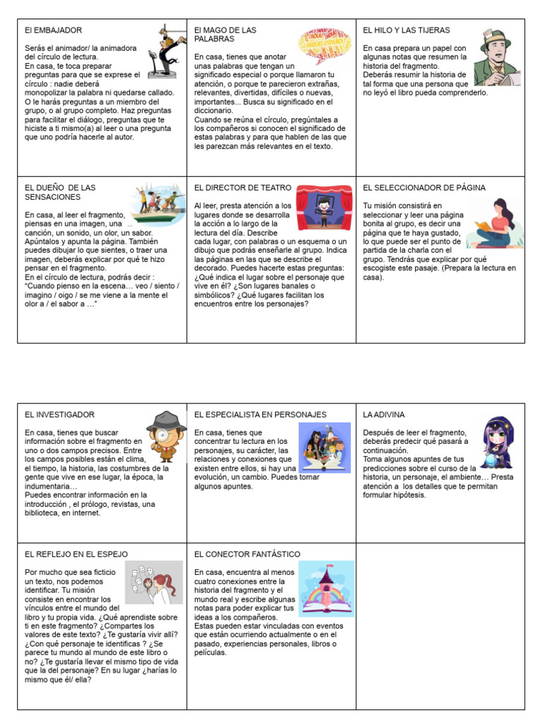 4 Circulo de Lectura Roles | PDF