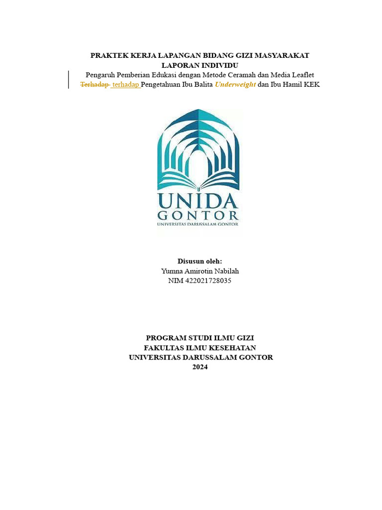 Yumna Amirotin - Laporan Individu 2024 | PDF