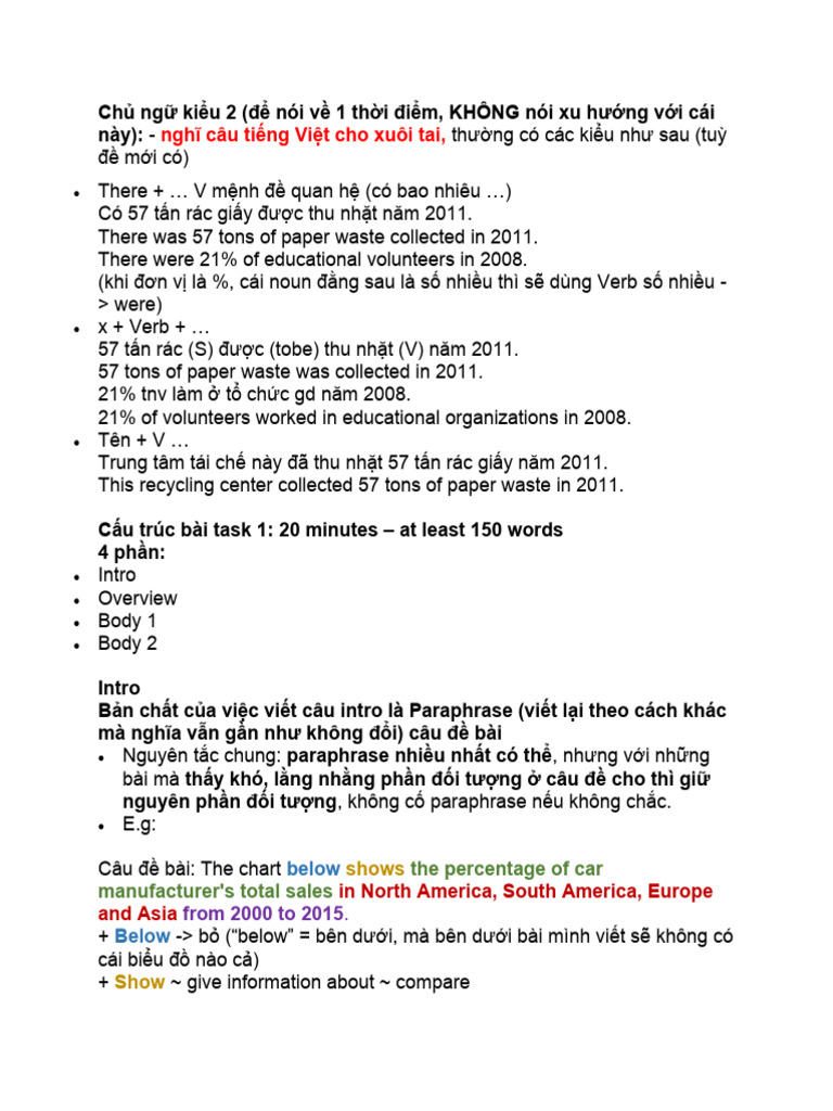 Hdan Bài Làm Writing Task 1 | PDF