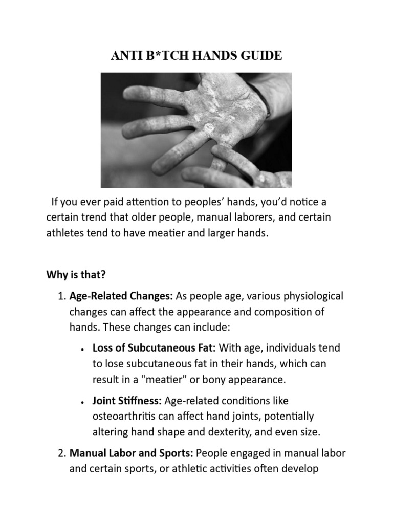 Anti Bitch Hands Guide | PDF | Hand | Physical Attractiveness
