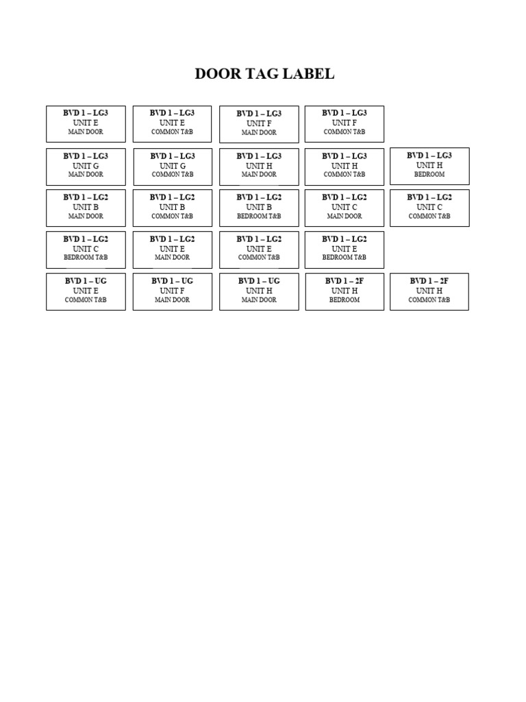 VMR - Door Labels | PDF | Business | Technology & Engineering
