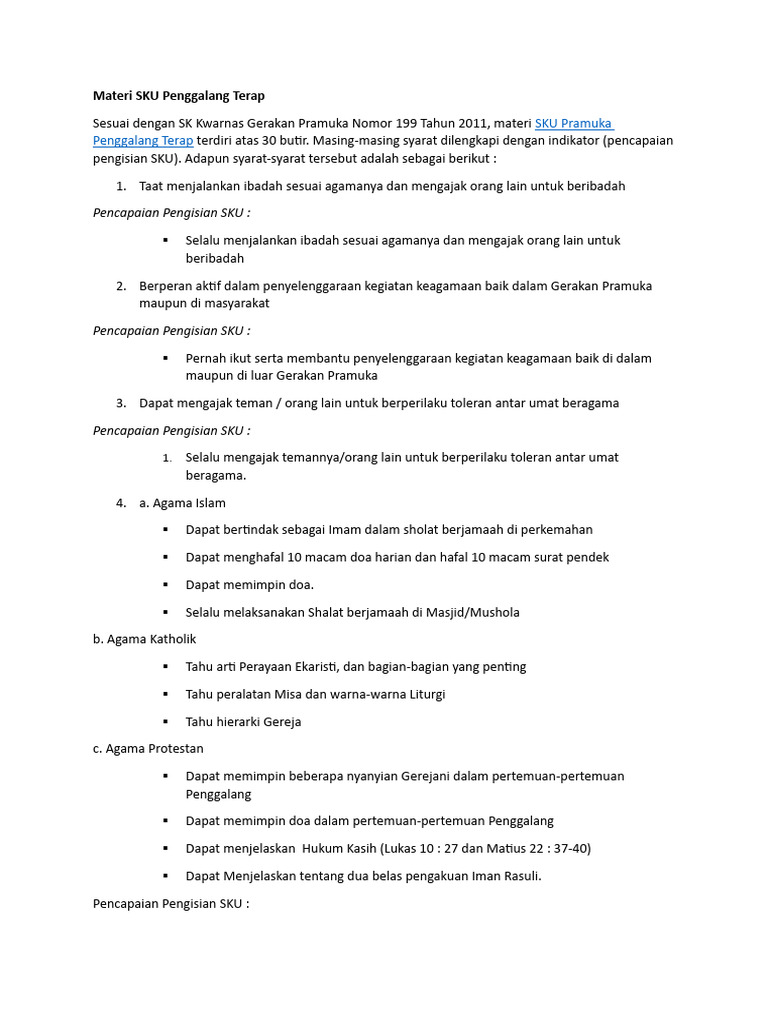Materi SKU Penggalang Terap | PDF | Kajian Bahasa Asing | Agama & Spiritualitas