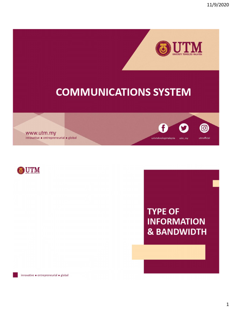 Week 3 - Communication System | PDF | Bandwidth (Signal Processing ...
