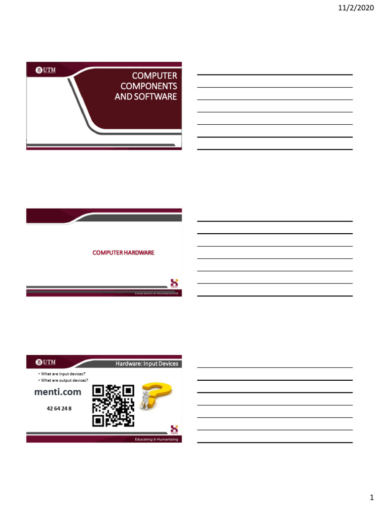 Week 2 - Computer Hardware and Software | PDF | Computer Hardware | Input/Output