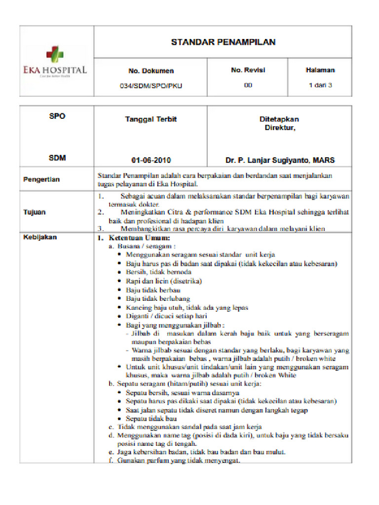 Sop Penampilan | PDF