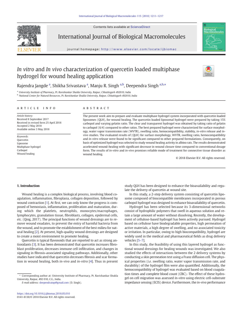 International Journal of Biological Macromolecules | PDF | Healing ...