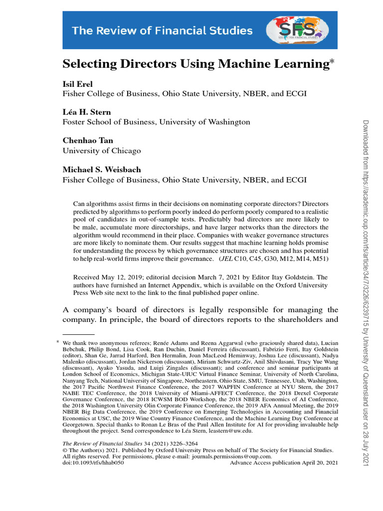 AI in Corporate Director Selection | PDF | Akaike Information Criterion ...