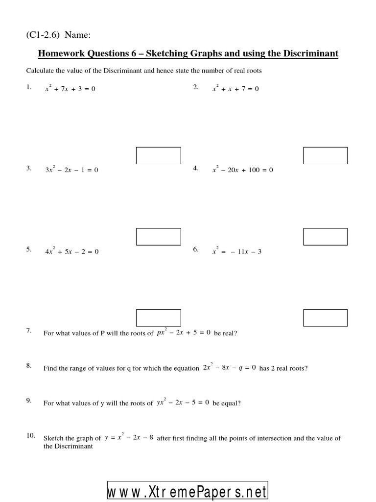 2-6sketching Graphs and Using The Discriminant | PDF | Art | Computers