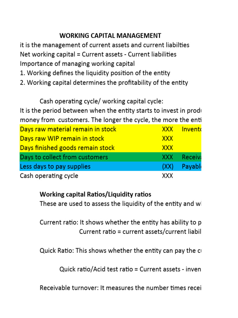 Working Capital Management | PDF | Working Capital | Inventory