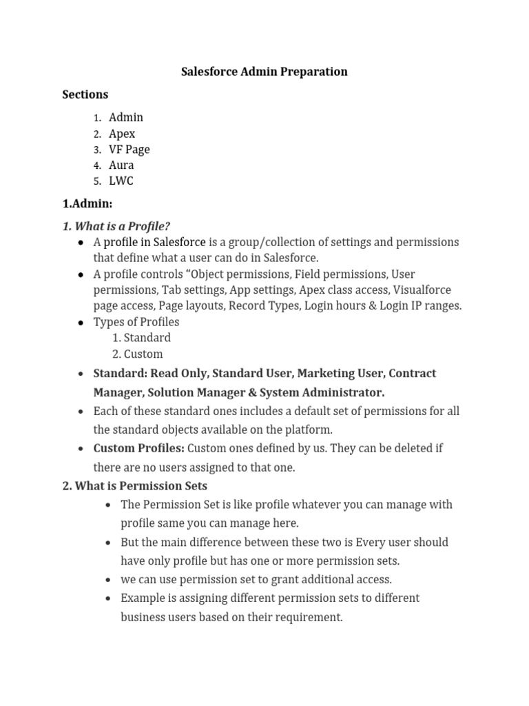Salesforce Admin Preparation Pdf Method Computer Programming Object Computer Science