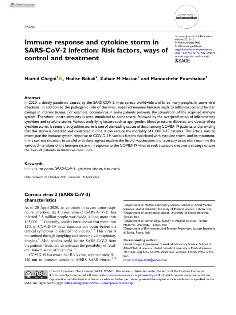 Jurnal Respon Imun Immune Response and Cytokine Storm in - SARS-CoV-2 ...