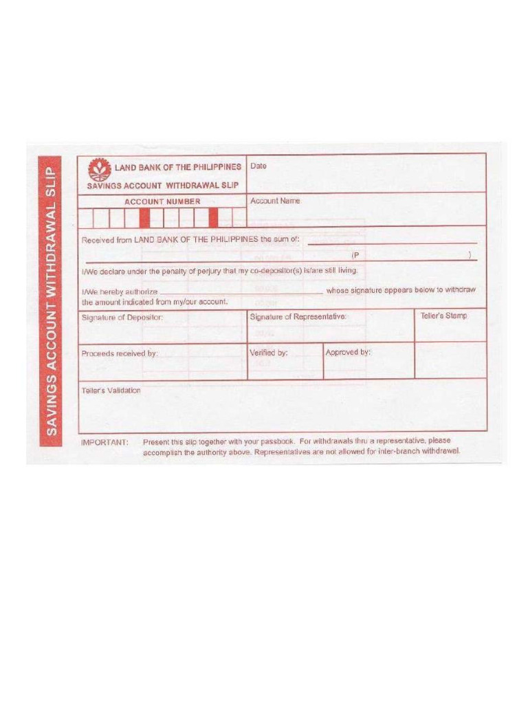 Withdrawal Slip | PDF