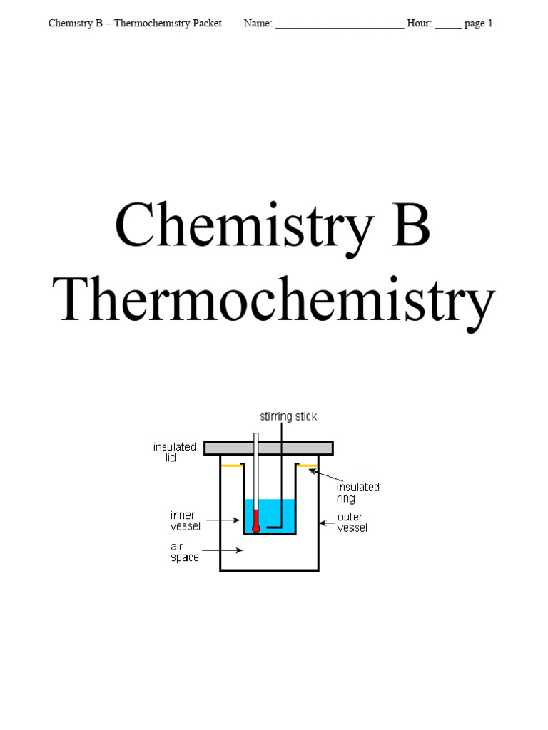 Thermochemistry Packet | PDF | Calorie | Chemical Reactions