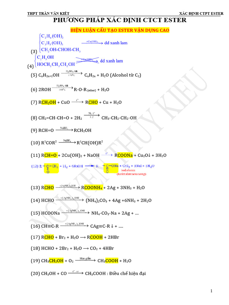 Este - DE Bài Giảng Tìm CTPT Ester - N | PDF