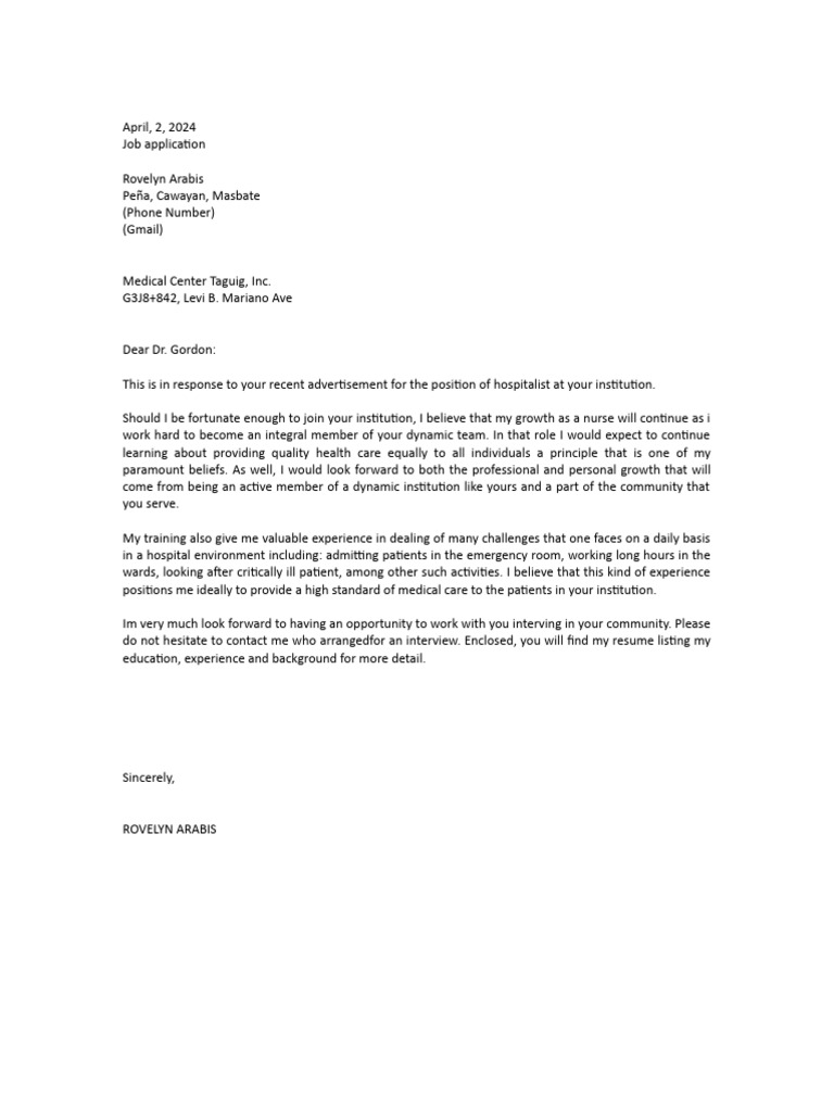 Robs-Application Letter | PDF