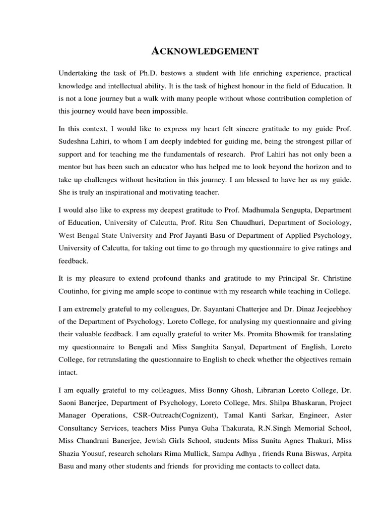 03 Acknowledgement | PDF | Gratitude