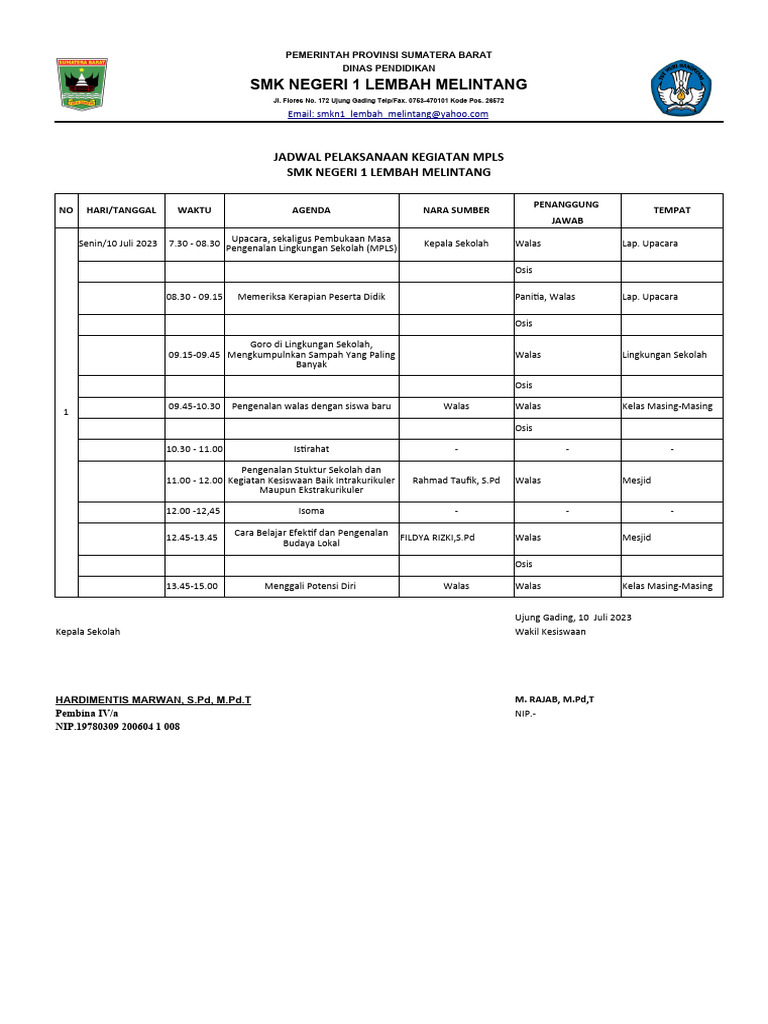 Jadwal MPLS 2023 | PDF